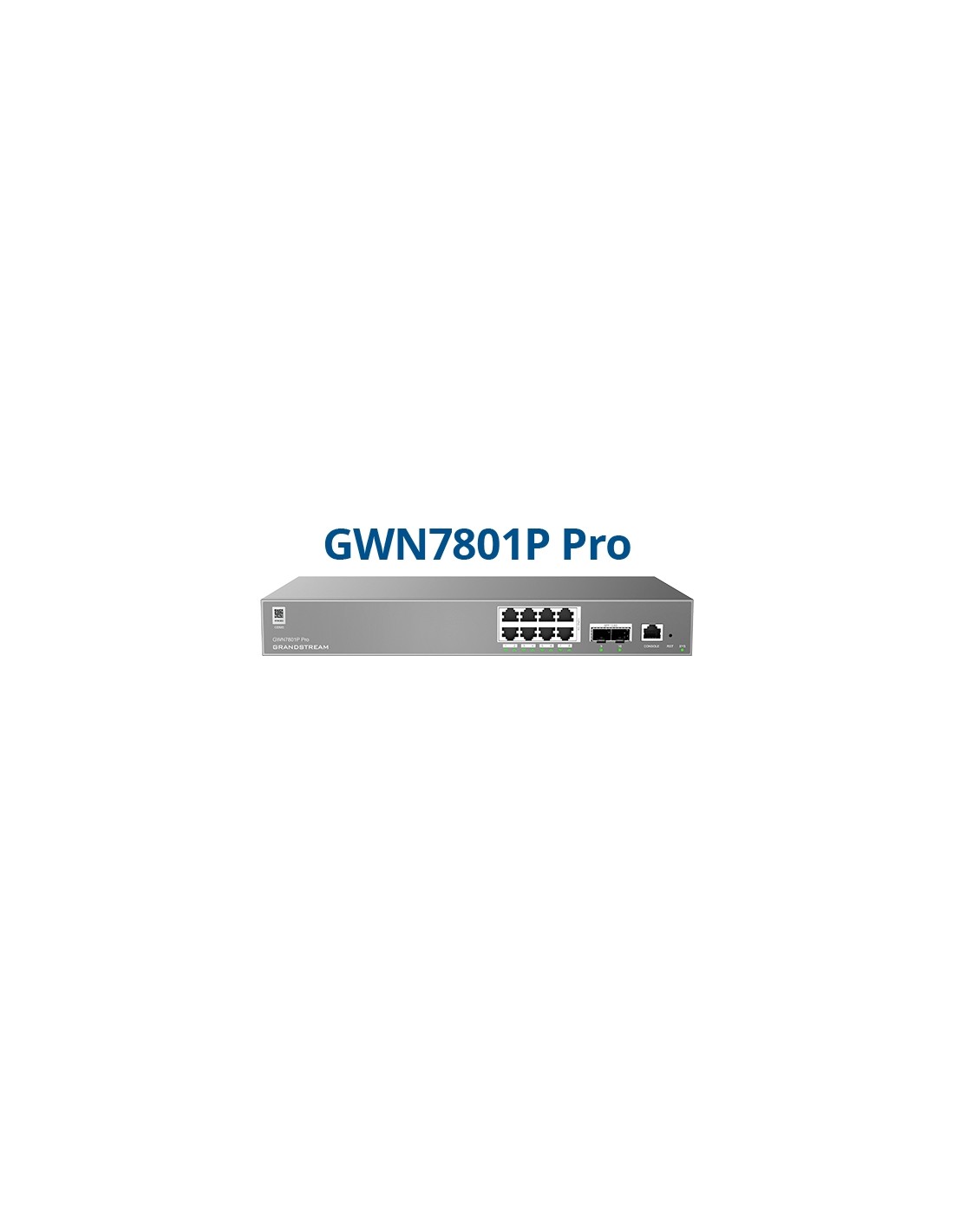 Grandstream GWN7801P PRO ? Enterprise Layer 2++ Managed Switch ? 8× Gigabit RJ45 (PoE/PoE+) + 2× ...